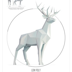 Deer Paper Diy Crafting Low Poly - Etsy