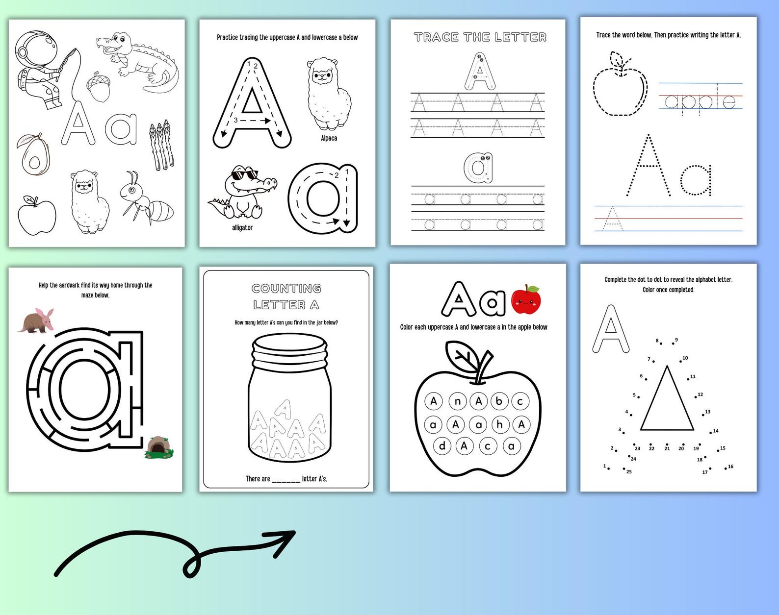 Preschool Pre-k + Kindergarten Letter A Worksheets | Printable Kids ...