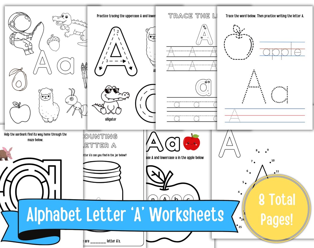 Preschool Pre-k + Kindergarten Letter A Worksheets | Printable Kids ...