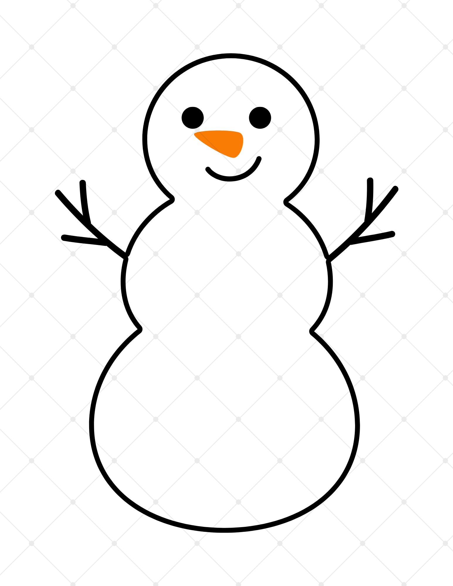 Snowman Coloring Page PNG - Etsy