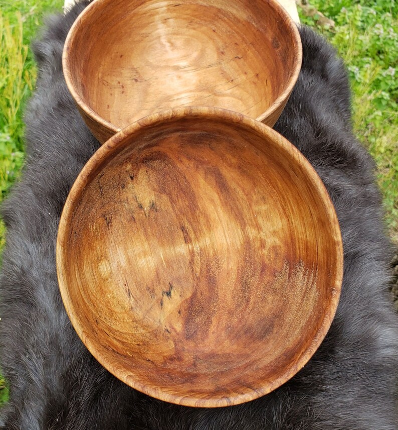 Viking-style Ale Bowl, Hand-turned Birch Wooden Bowl - Etsy