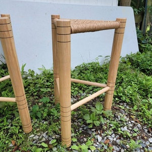 Turned Wooden Stool, Ash Wood, Rustic Medieval Triangle Stool, Handmade ...