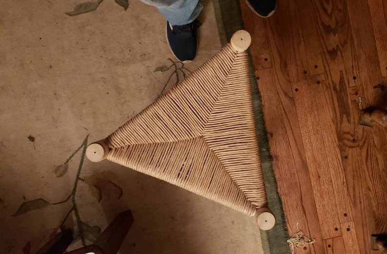 Turned Wooden Stool Ash Wood Rustic Medieval Triangle Stool | Etsy