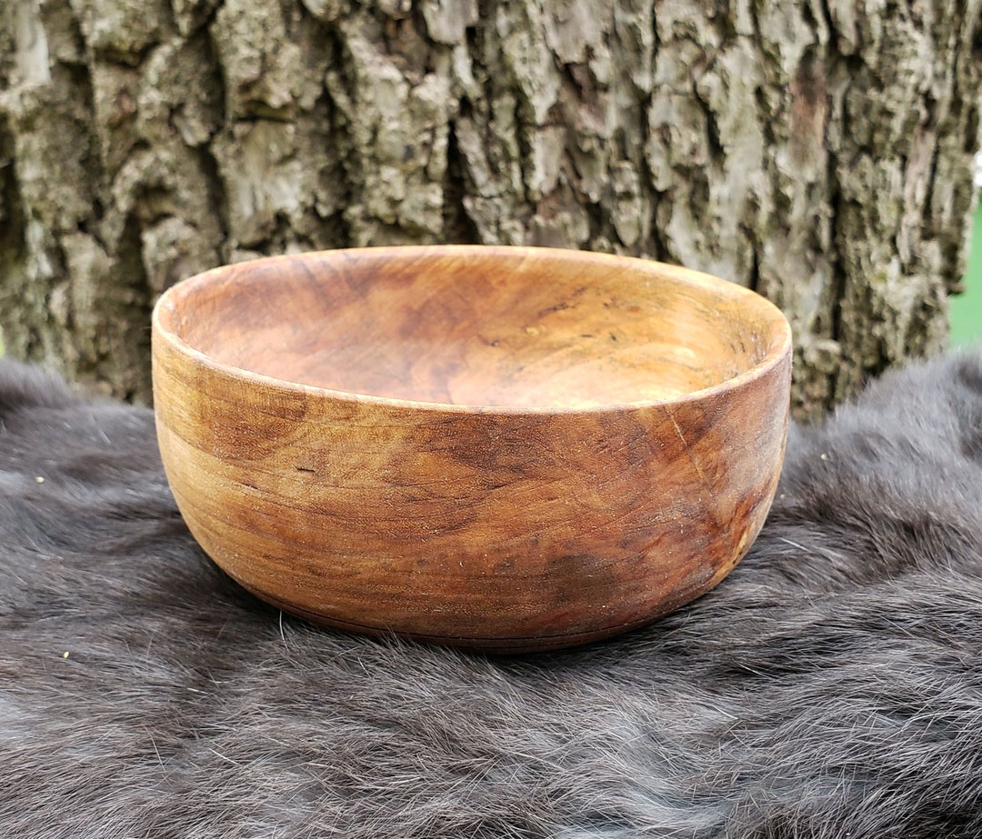Viking-style Ale Bowl, Hand-turned Birch Wooden Bowl - Etsy