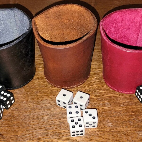 Leather Dice Cup Sets - Etsy