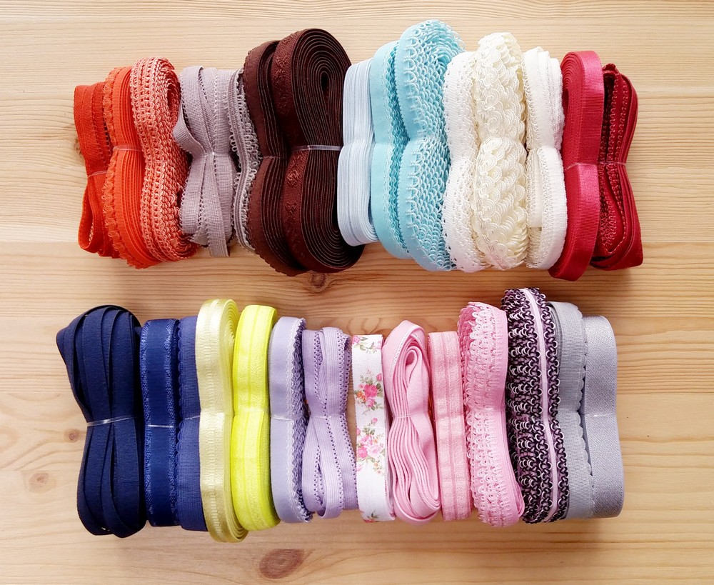 Assorted elastic 30 m 32.8 yd picot strap fold over elastic | Etsy
