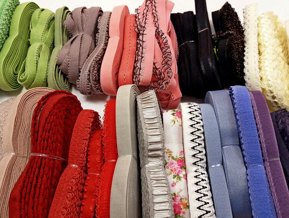 Assorted elastic 30 m 32.8 yd picot strap fold over elastic | Etsy