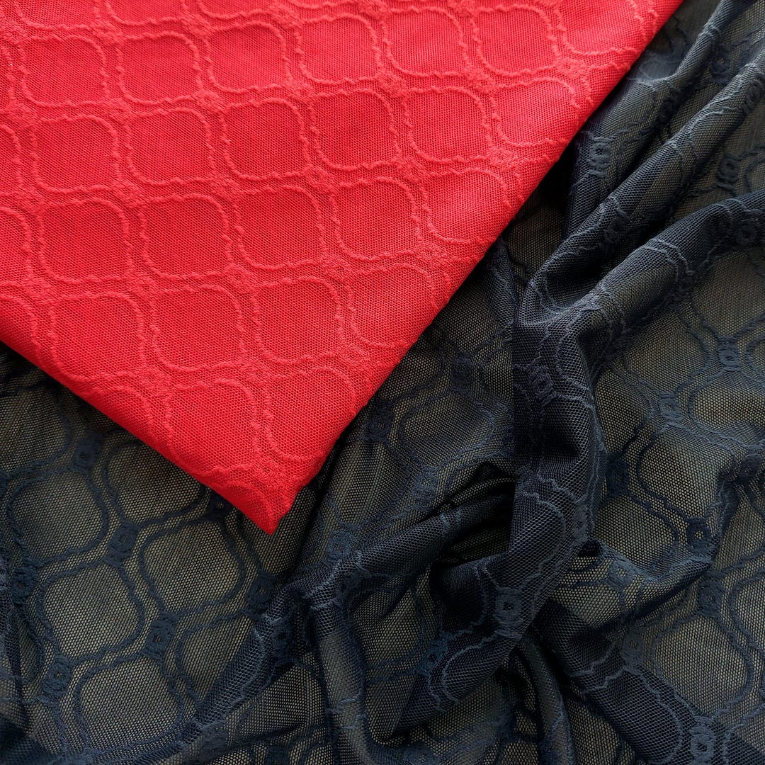 Decorative Stretch Mesh Fabric With Checkered Pattern for Lingerie and ...