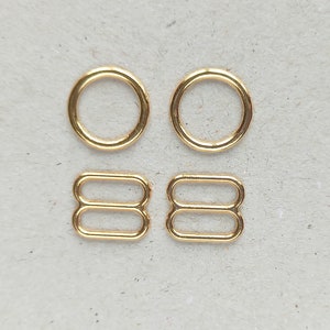 Gold Bra Making Rings and Sliders. Metal Lingerie Strap Adjusters. 6-20 ...
