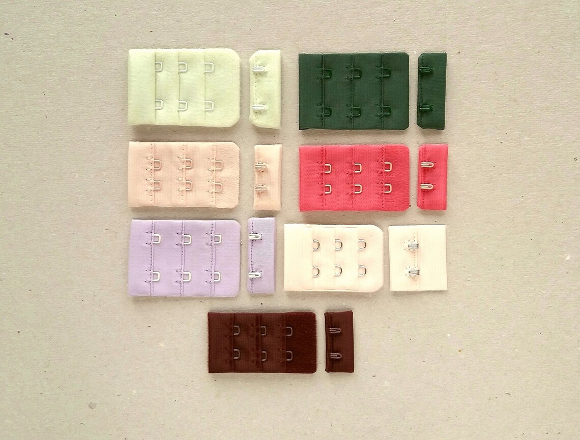 2 Row Bra Back Closure Lingerie Hook and Eye Set Adjustable | Etsy