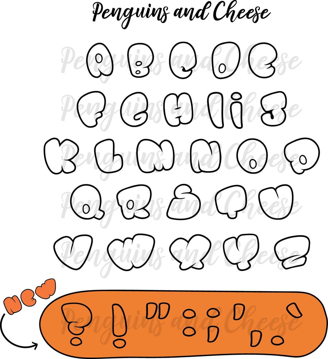 Bubble Graffiti Font Alphabet - Open Type Font, SVG and PNG for Cricut ...