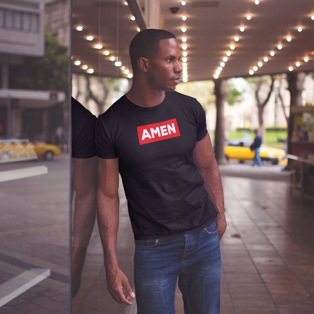 Black AMEN Mens Christian T Shirts Bible Verse Tees for Him - Etsy