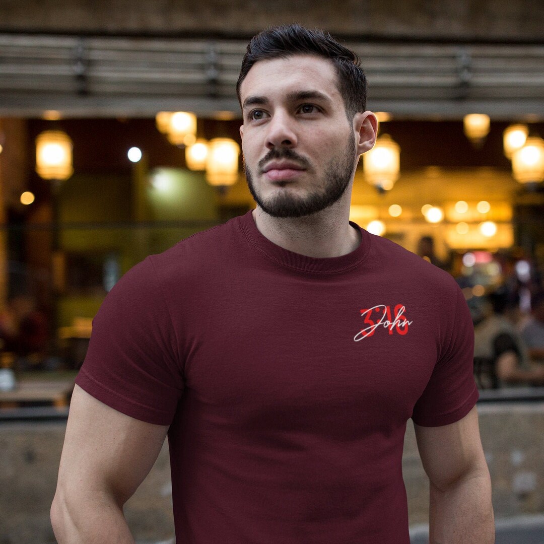 JOHN 3:16 on Super Soft T Shirt, Mens Graphic Tee, Gift for Him ...