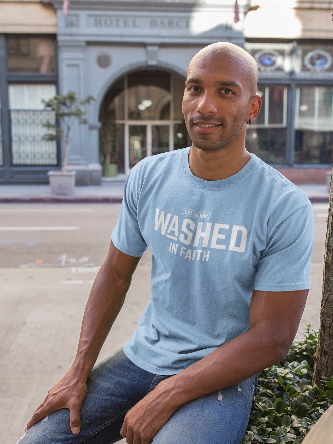 WASHED in FAITH Sky Blue Christian T-shirt: Bible Verse Gift - Etsy