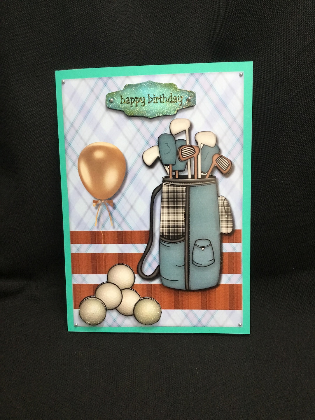 Golf, 3D Decoupage Card, Personalised, Handmade in the UK. - Etsy