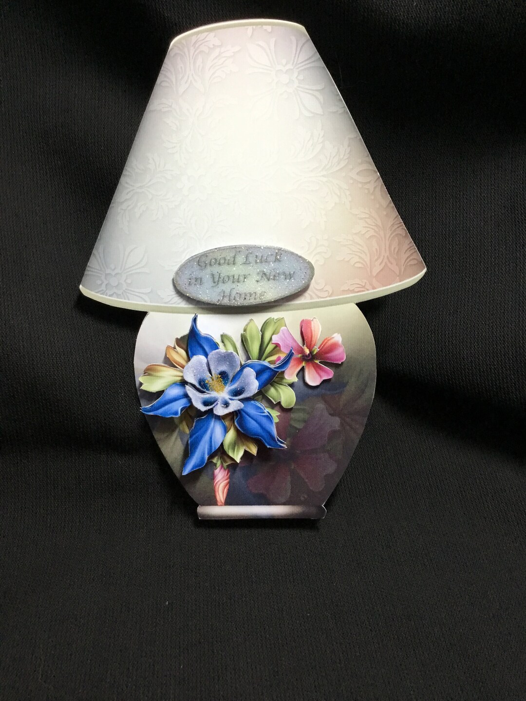 Lamp Shaped 3D Decoupage Card, Moving House, or Birthday Card, A ...