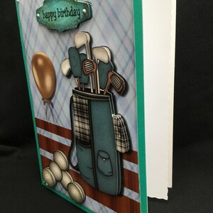 Golf, 3D Decoupage Card, Personalised, Handmade in the UK. - Etsy