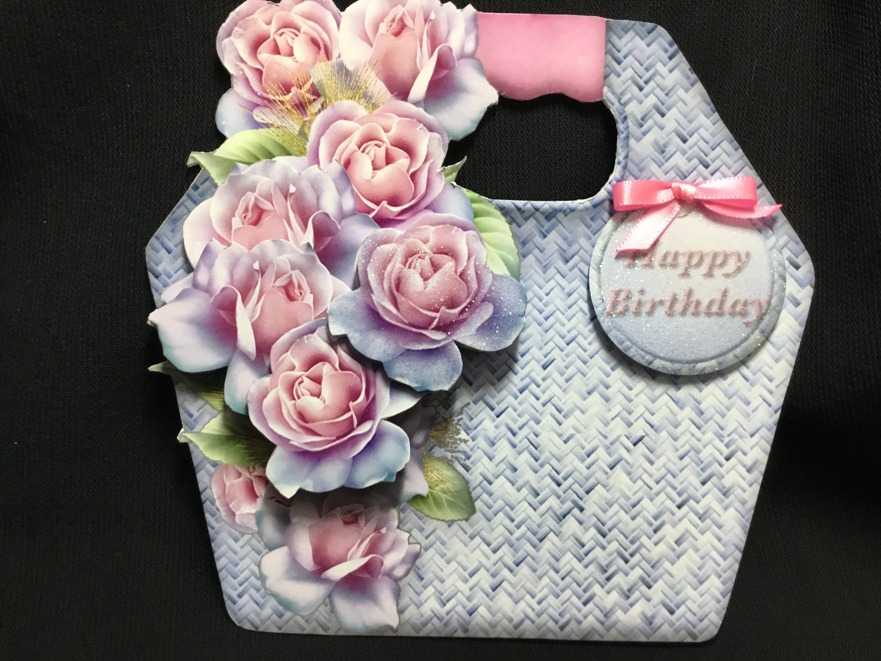 Tote Handbag Shaped 3D Decoupage Card Personalised Your - Etsy