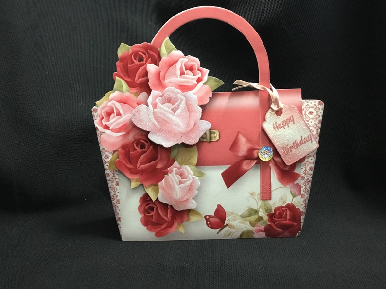 Handbag Shaped 3D Decoupage Card Personalised Mothers Day - Etsy