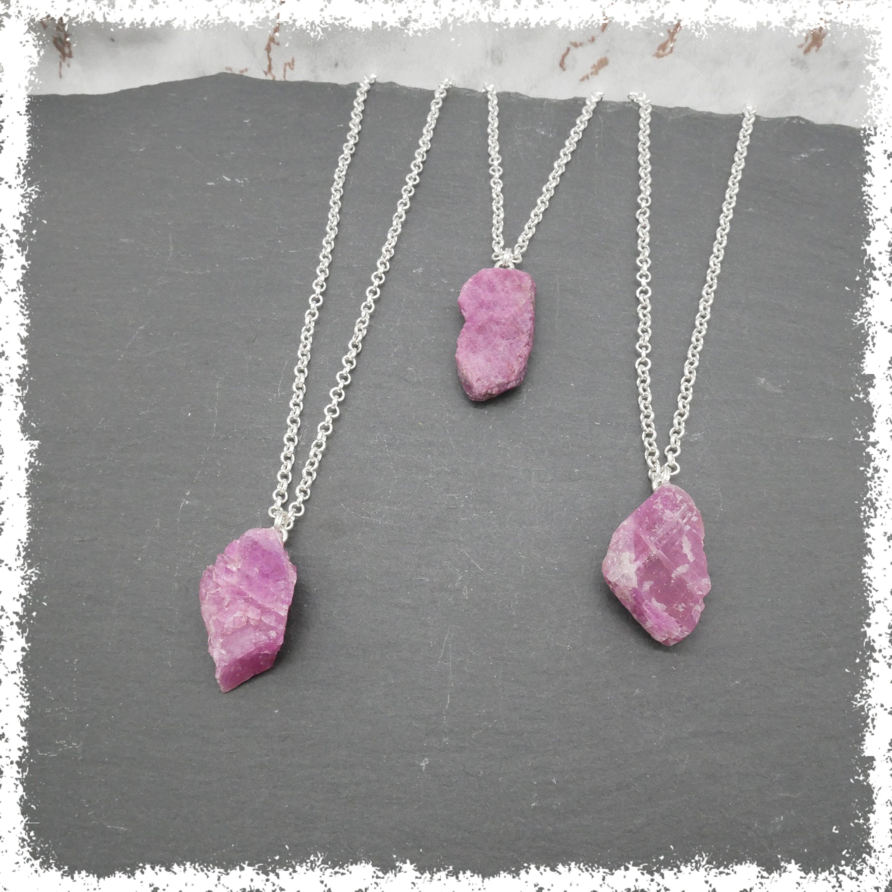 RAW RUBY PENDANT Birthstone Corundum Healing Crystal Necklace Healing Jewelry Wiccan Jewelry Silver Jewelry Crystal Jewelry Etsy