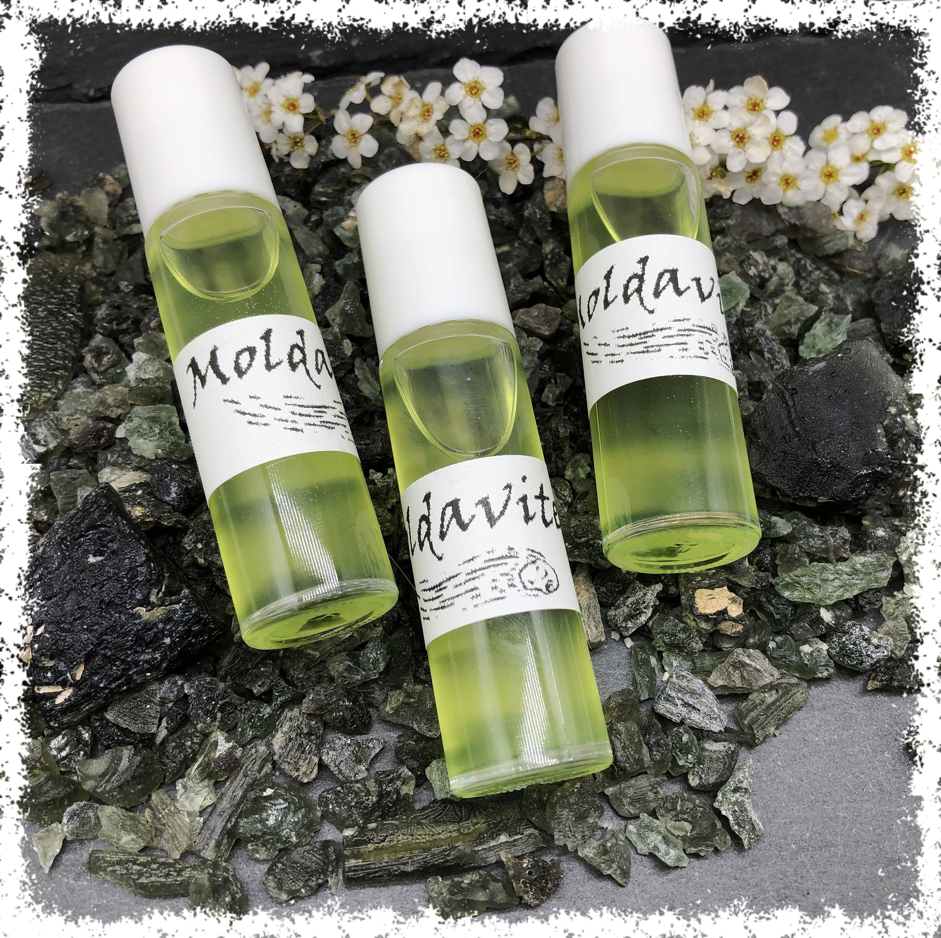 CZECH MOLDAVITE OIL Gemstone Oil Massage Oil Roll On | Etsy