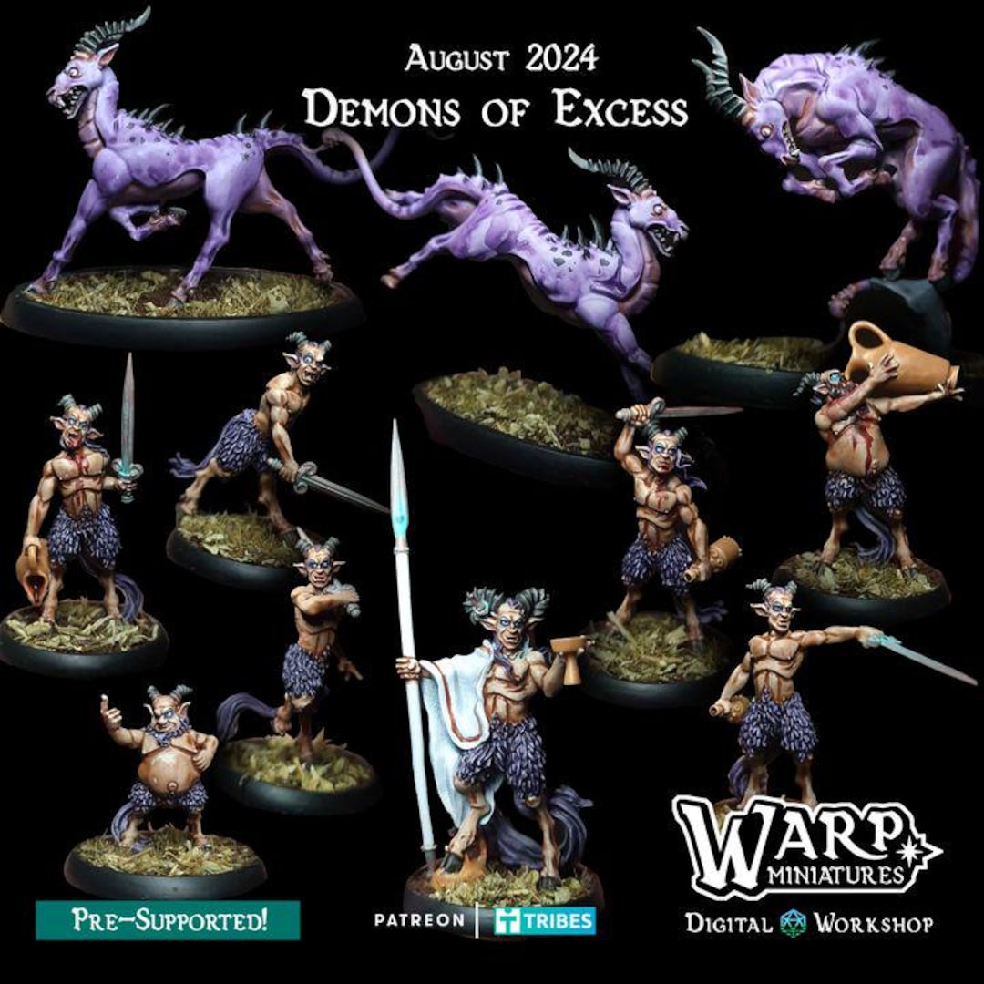 Demons of Excess Army | Warp Miniatures | Tabletop | One Page Rules ...