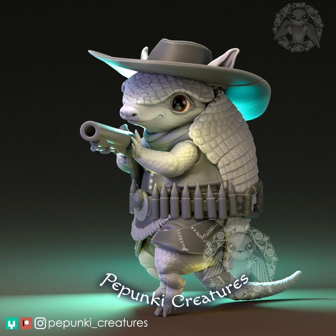 Armadillo Sharp Shooter - Tabletop or Display Scale - Resin Print ...