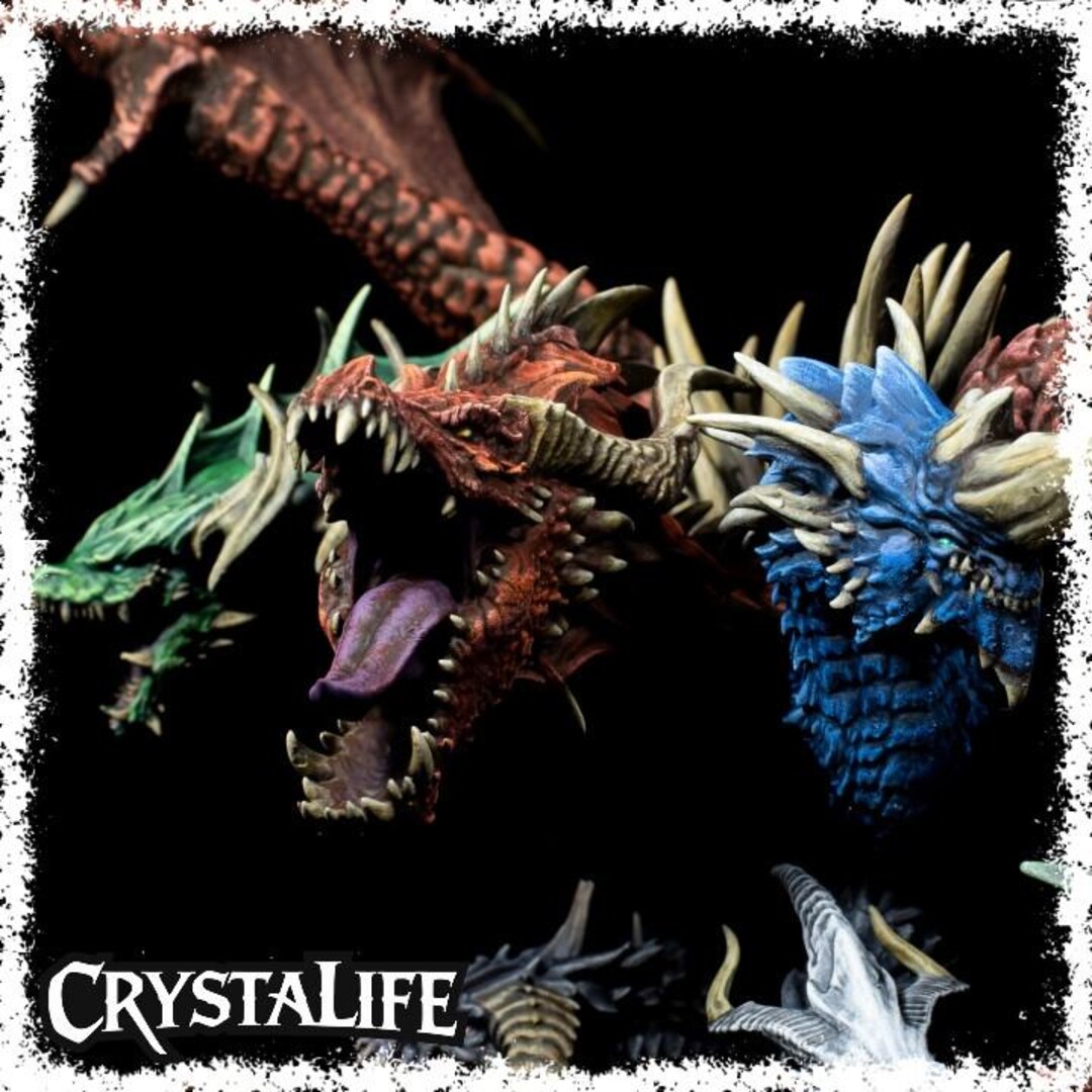 Tiamat Hydra Dragon, Statue for Tabletop Gaming, 3D Printed Dragon ...
