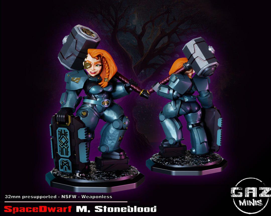 Miranda Ironblood- 32mm - Resin Print, Gaz Minis, Waifu, Anime Figure ...
