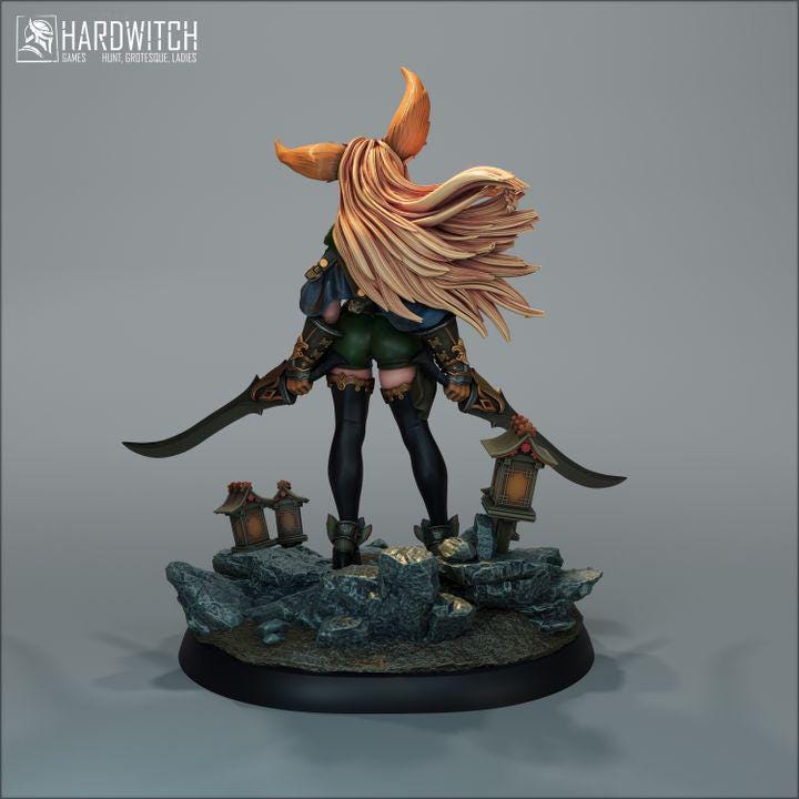 Kitsune Fighter Vestra Fox - 32mm/75mm, Dungeons and Dragons Mini RPG ...