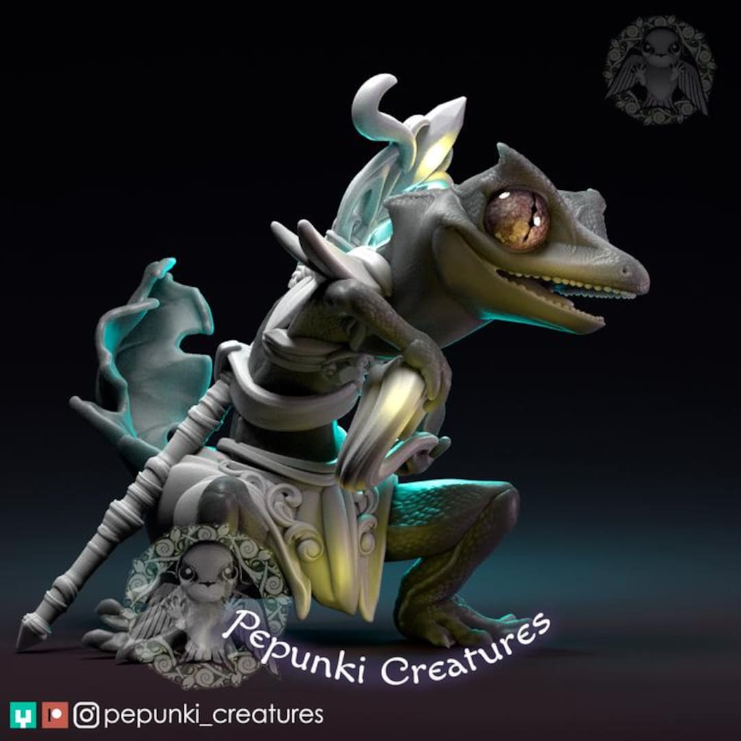 Satanic Leaf Gecko Sorceress - Tabletop or Display Scale - Resin Print ...