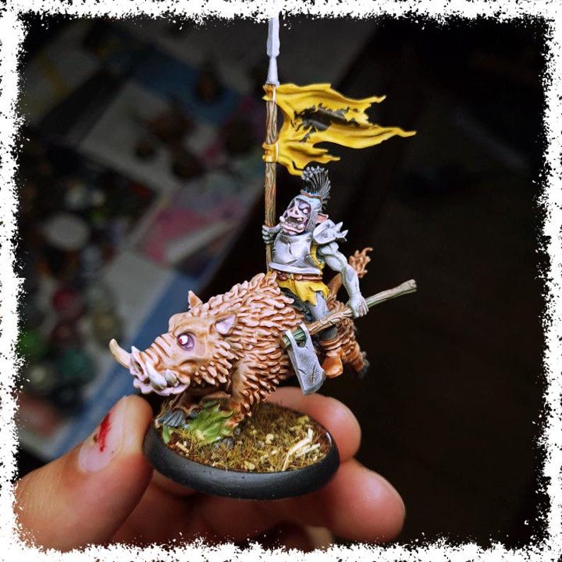 Pig-faced Orcs 3D Printed Miniature Set With Shaman, Boar Riders Horde ...