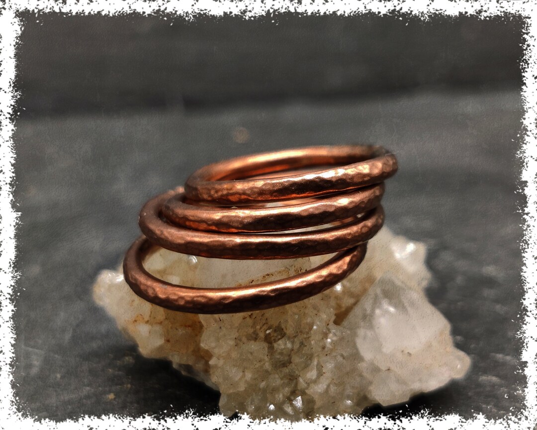 HAMMERED COPPER RING Stackable Pure Copper Ring Handmade - Etsy