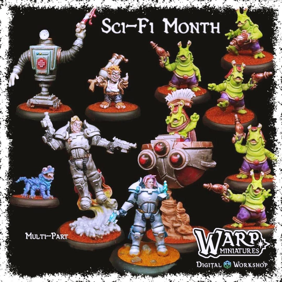 Alien Scifi Minis Retro, Warp Miniatures, Tabletop | One Page Rules ...