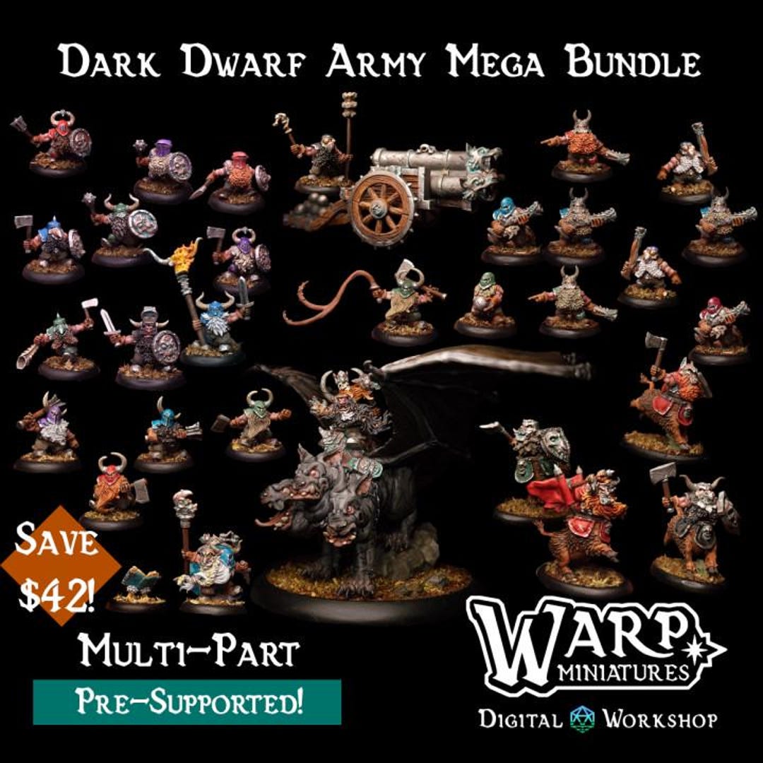 Dark Dwarf Army Duergar Bundle | Dnd Miniatures, Warp Miniatures ...