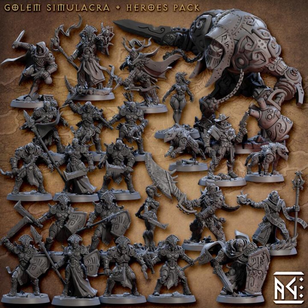 Golem Simulacra Robot Army - Artisan Guild - Dungeons and Dragons Mini ...