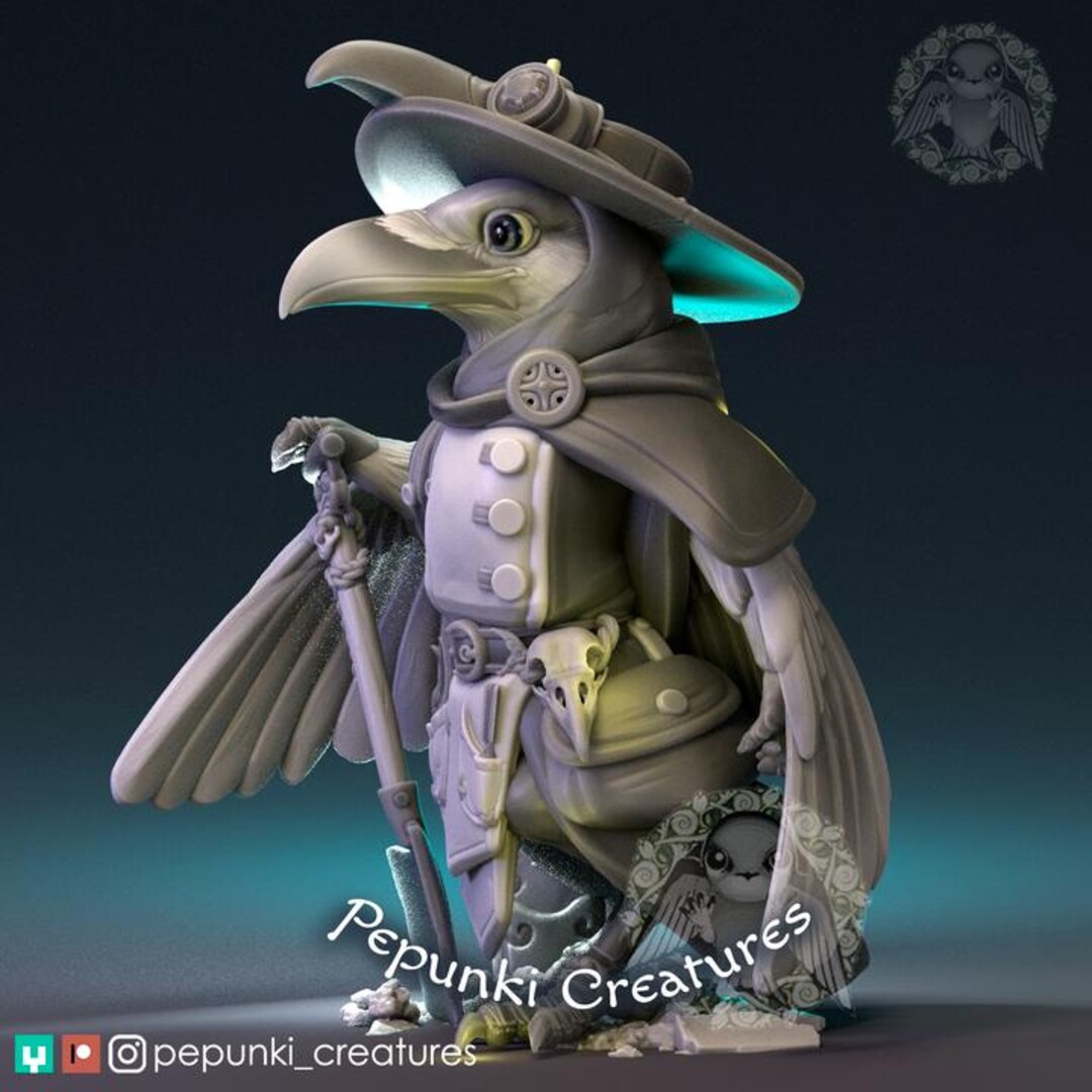 Plague Doctor Raven - Tabletop or Display Scale - Resin Print, TTRPG ...