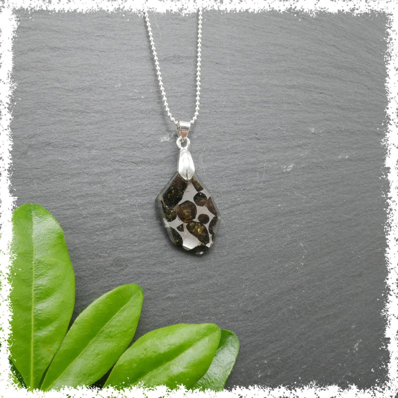PALLASITE METEORITE PENDANT Alien Gemstone Peridot From | Etsy