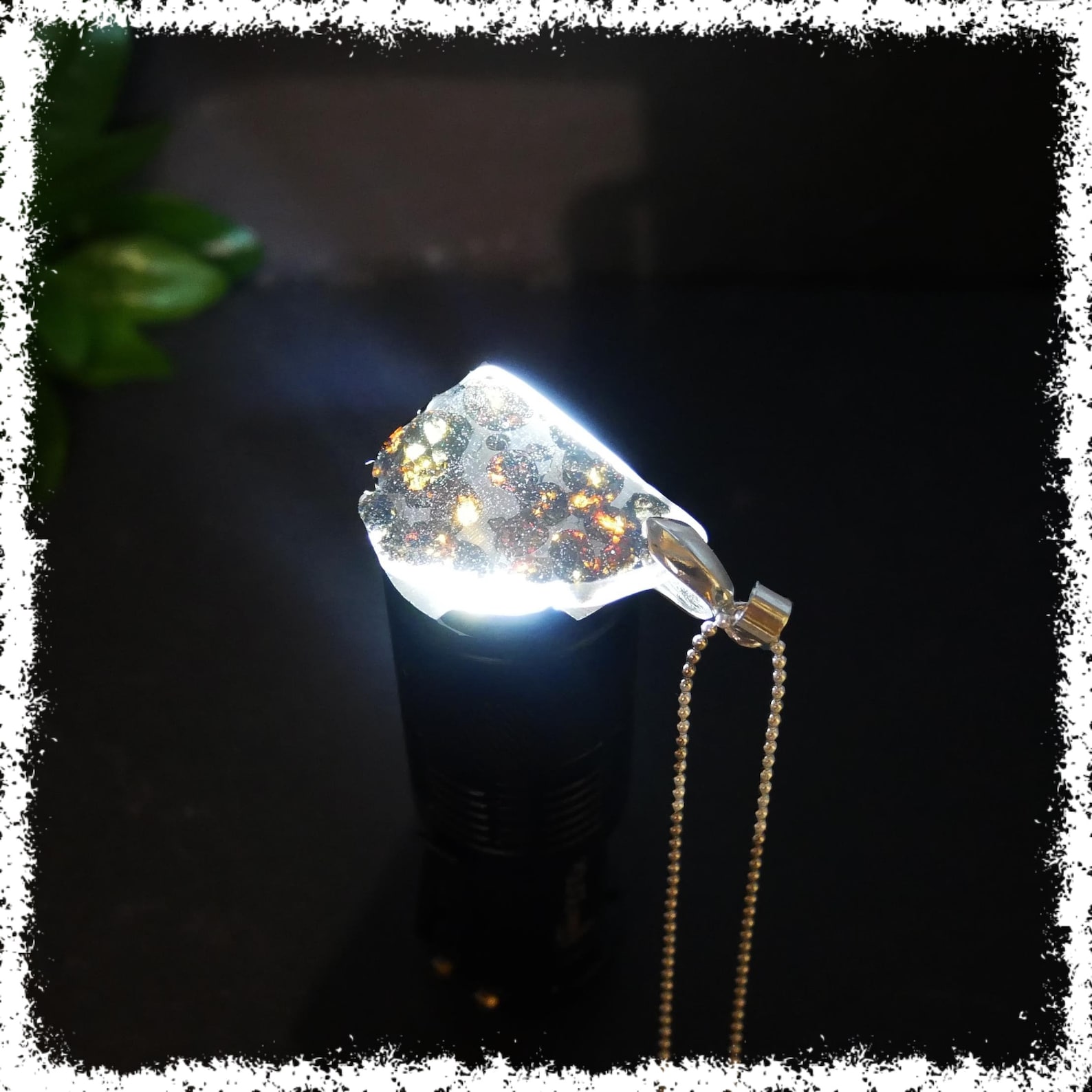 PALLASITE METEORITE PENDANT Alien Gemstone Peridot From - Etsy UK