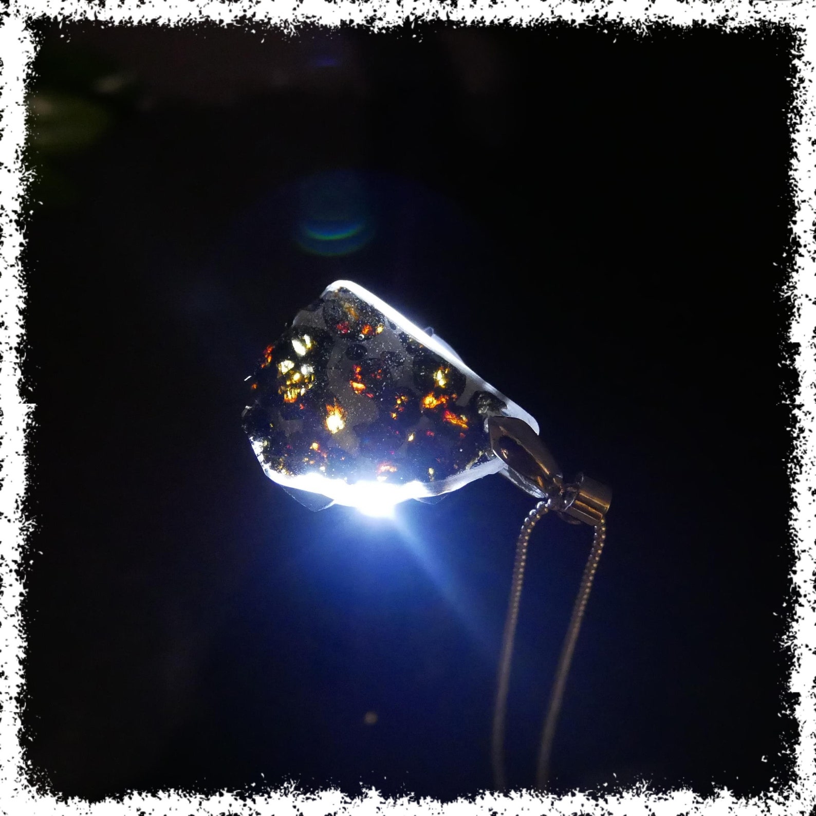 PALLASITE METEORITE PENDANT Alien Gemstone Peridot From | Etsy