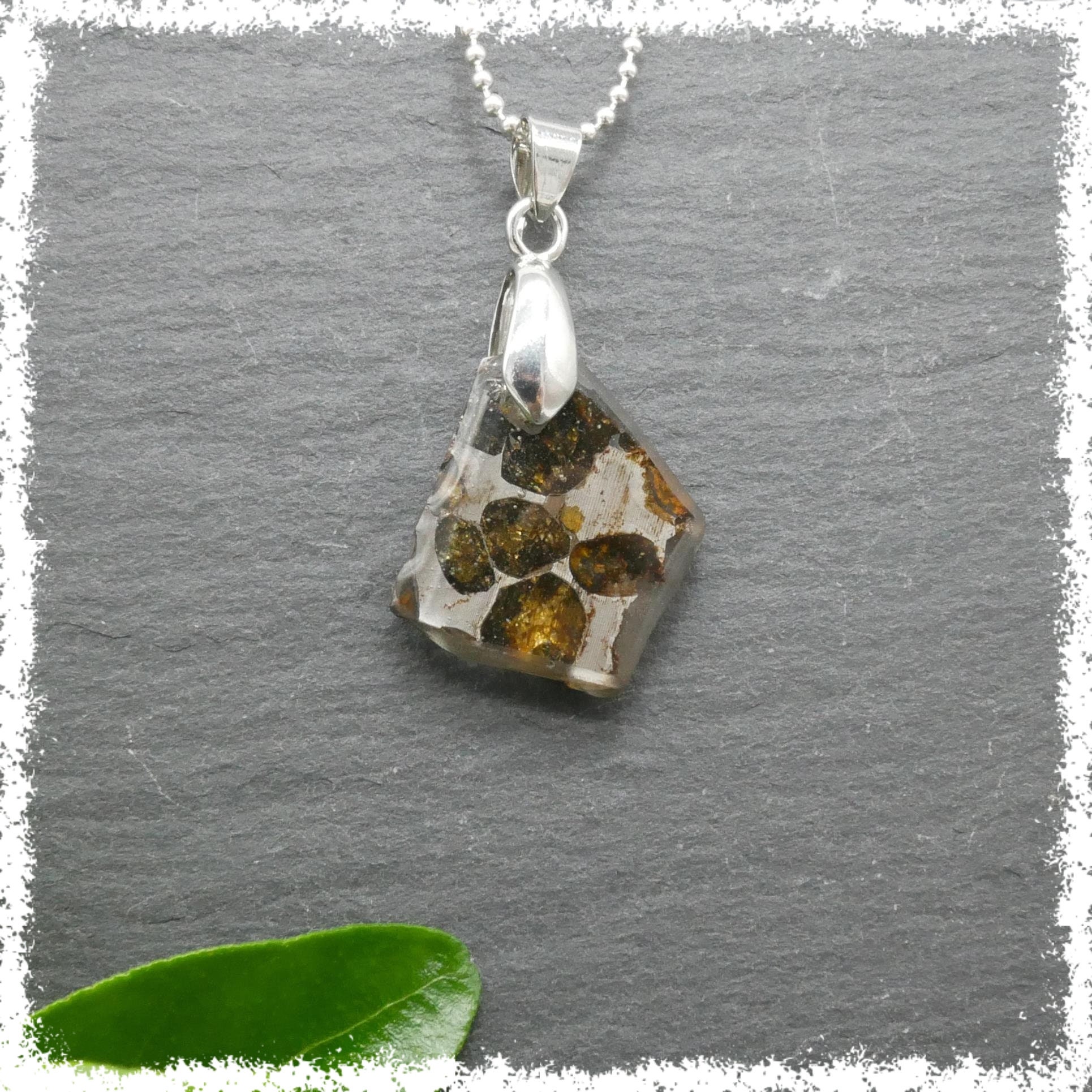 PALLASITE METEORITE PENDANT Alien Gemstone Peridot From | Etsy