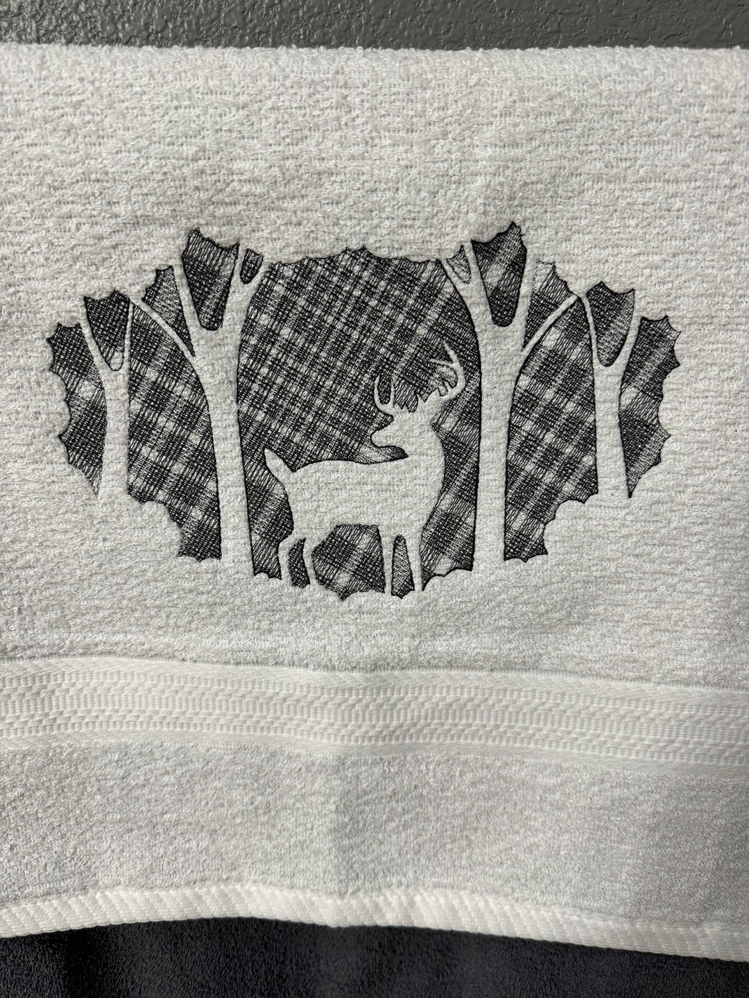 Deer Embossed Machine Embroidered Towel - Etsy