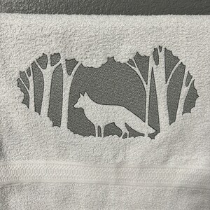 Fox Embossed Machine Embroidered Towel - Etsy