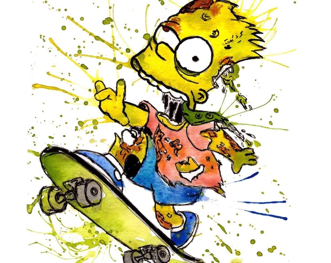 Zombie Bart Simpson Print - Etsy