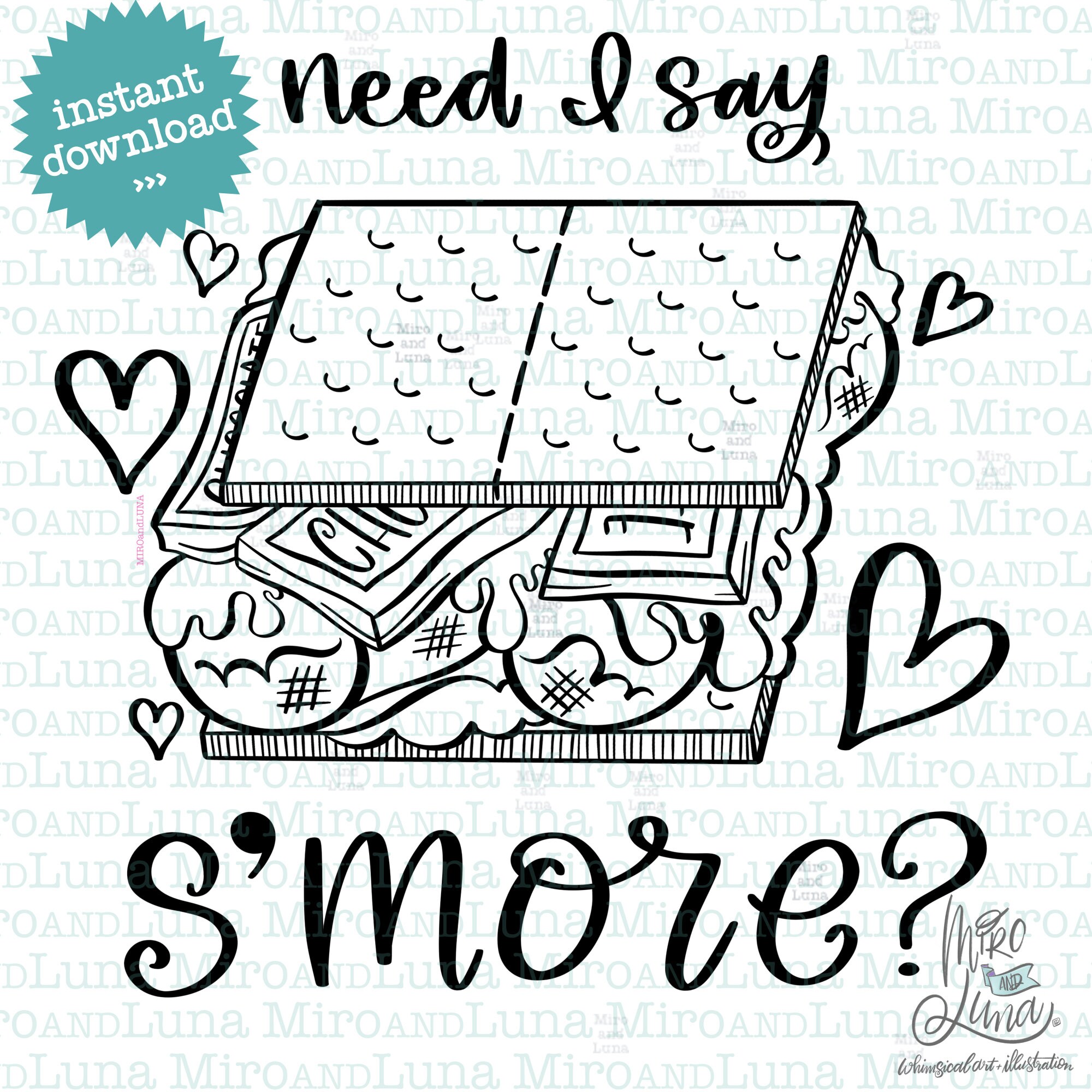 S'mores Png INSTANT DOWNLOAD Smores Image for Camping Fall Clip Art ...