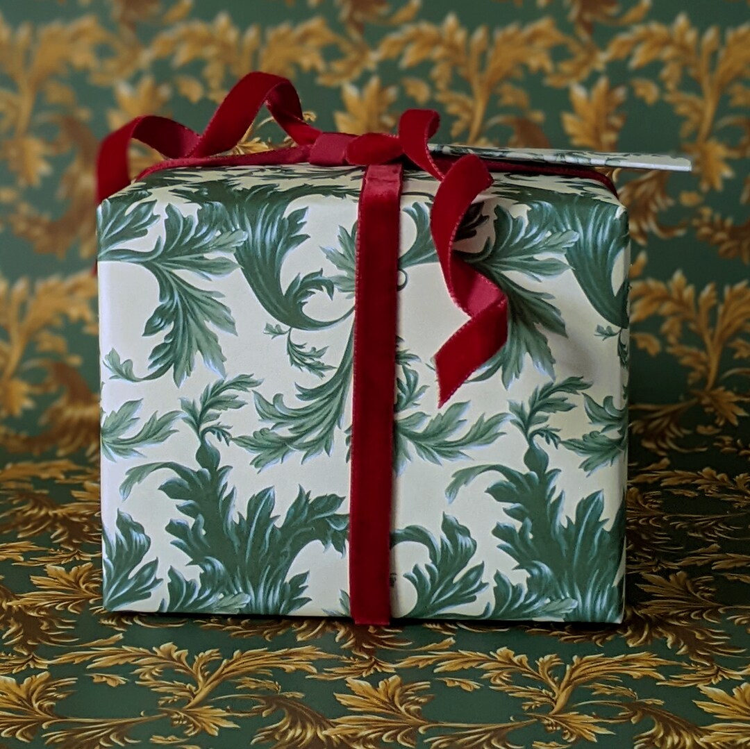 Luxury Vintage Christmas Wrapping Paper Set – Velvet Ribbon & Matching ...