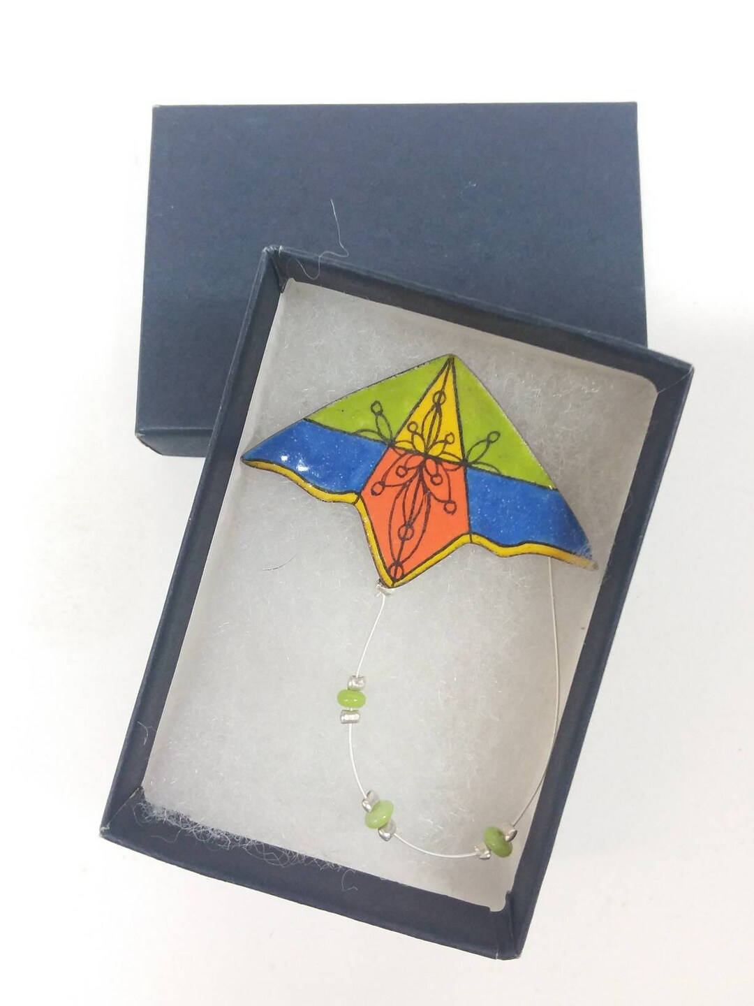 Kite Fridge Magnet, Multicolored Kite, Kite, Enamel on Copper, Copper ...