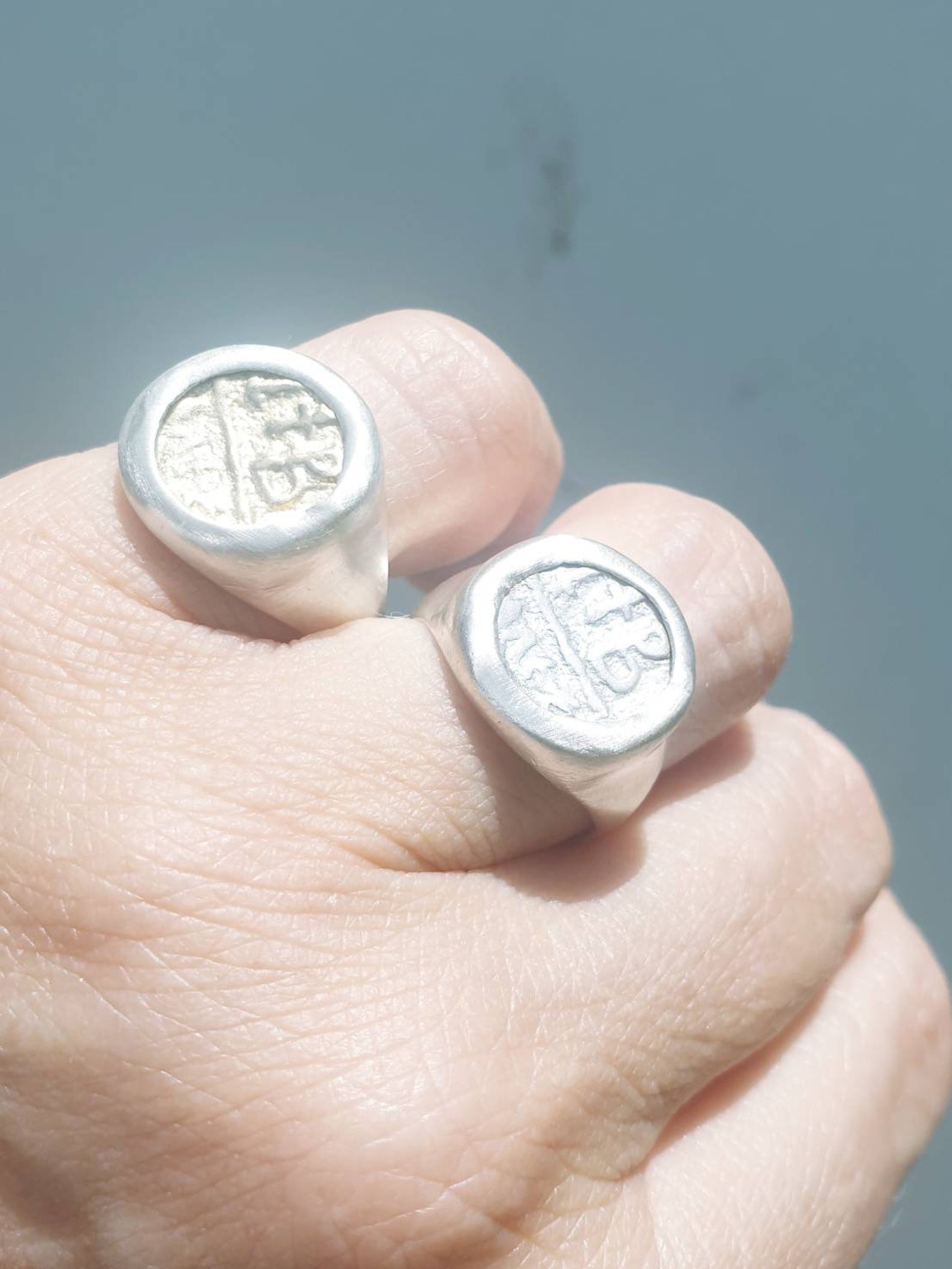 Coin Silver Seal Ring. Signet Ring. Stamp Ring. Signet Coin - Etsy