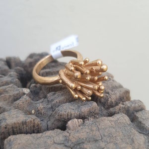 Statement Gold Splinter Ring. Rough Splinters Ring. Gold Big Ring. - Etsy