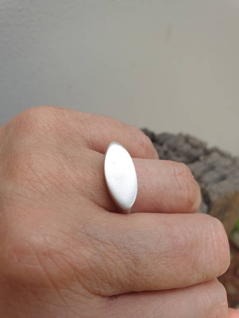 Silver Signet Ring. Eye Shape Ring. Marquise Ring. Sterling - Etsy